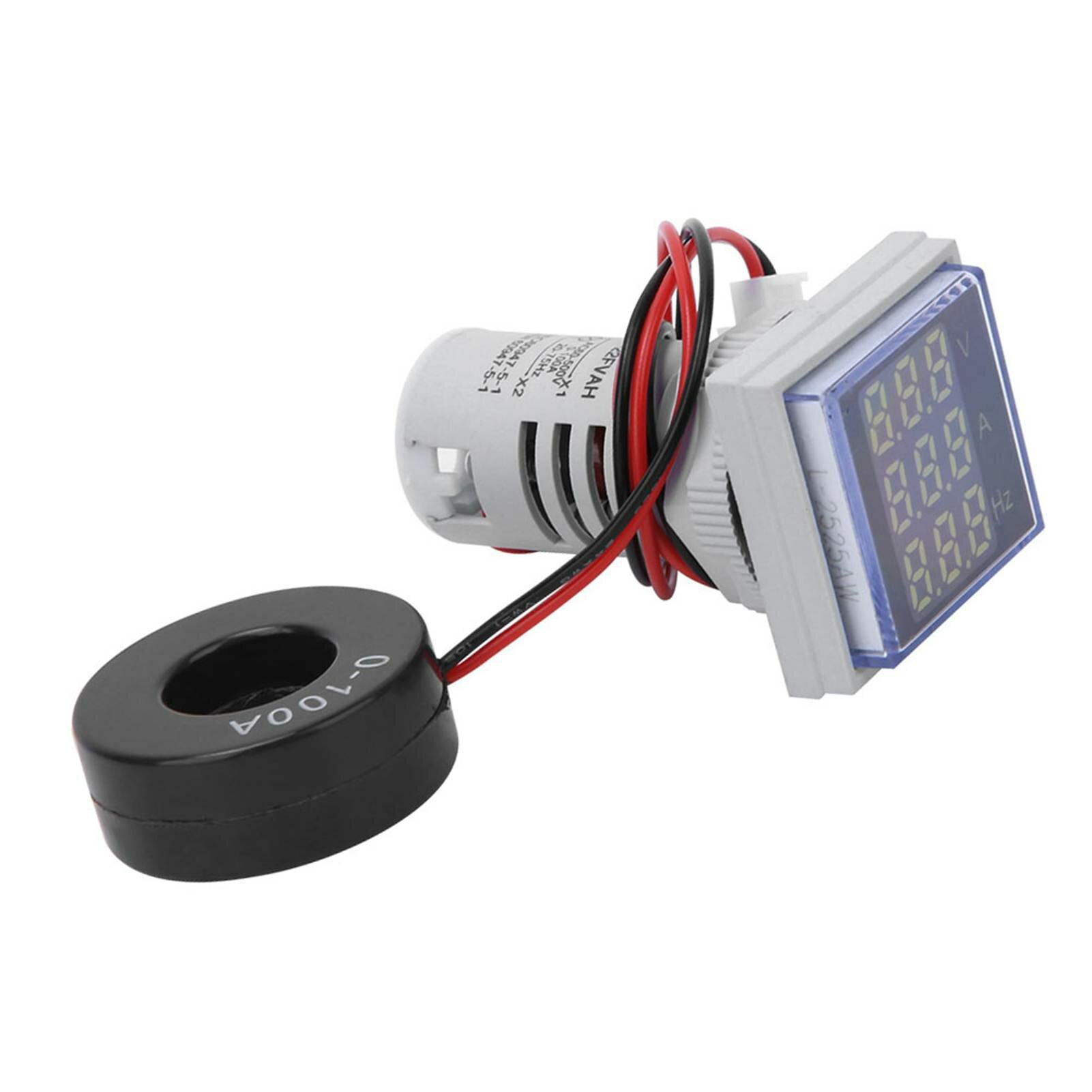 Multifunction Digital Meter Square 3-Digit Display AC Voltage Current Hertz TesterWhite — фото 1