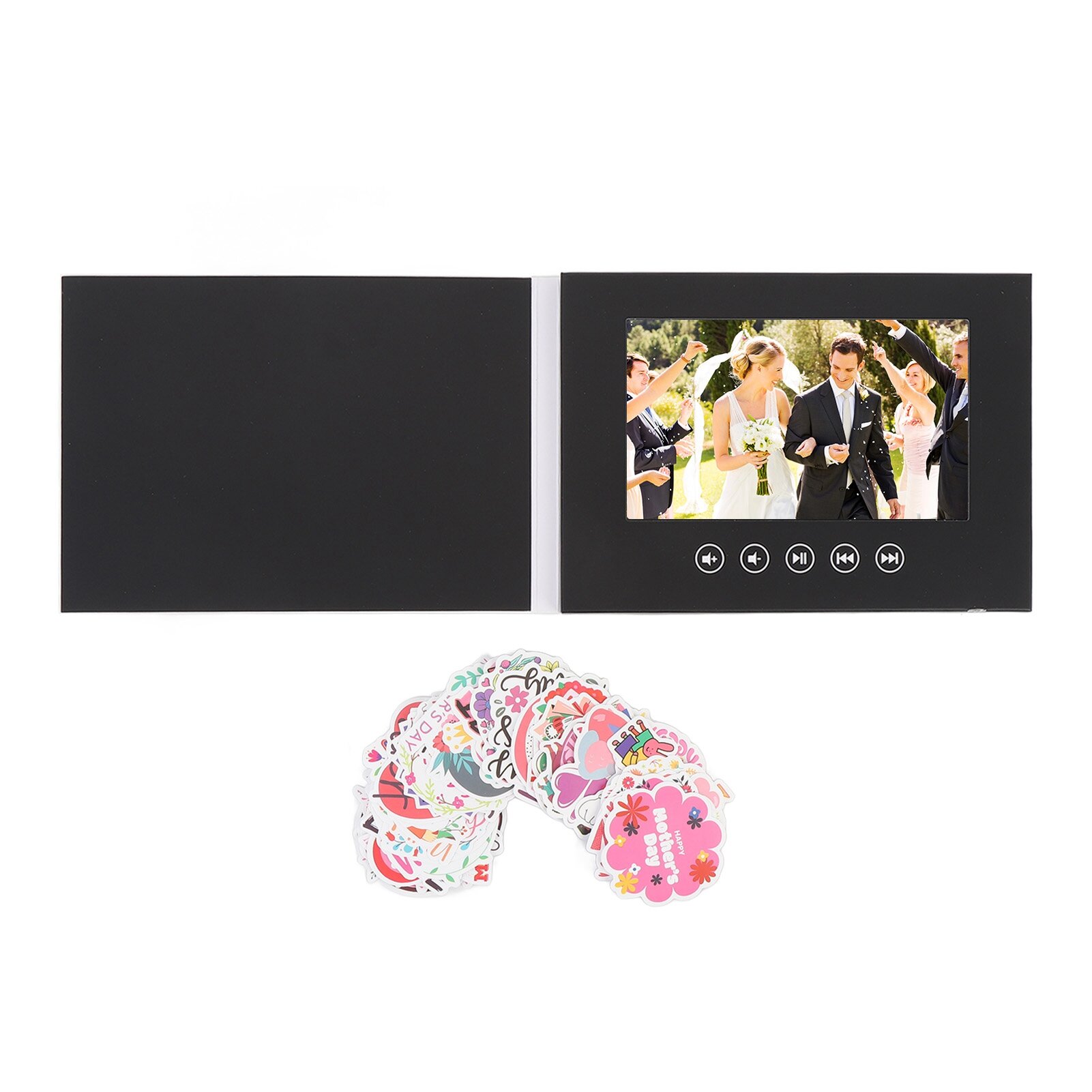 Электронная поздравительная карта 720p HD Playsback ЖК -экраны DIY Электронная видео -брошюра для годовщины свадьбы компании 10 дюймов