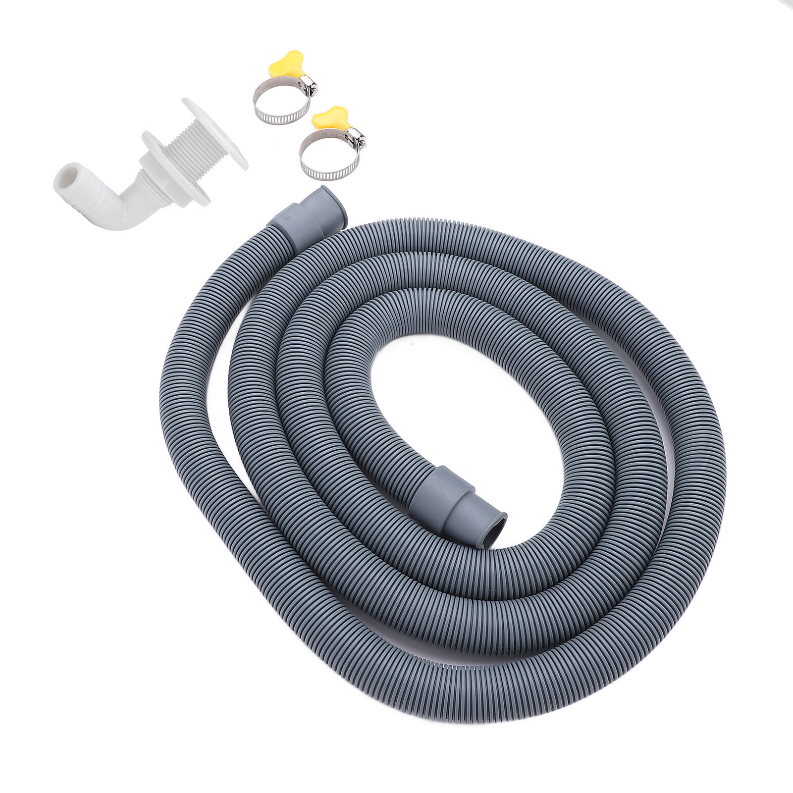 Комплект для установки трюмного насоса 750 галлонов в час, устойчивый к высокому давлению, диаметр 0,75 дюйма, шланг трюмного насоса длиной 6,56 футов с 90-градусным фитингом и обратным клапаном, белый