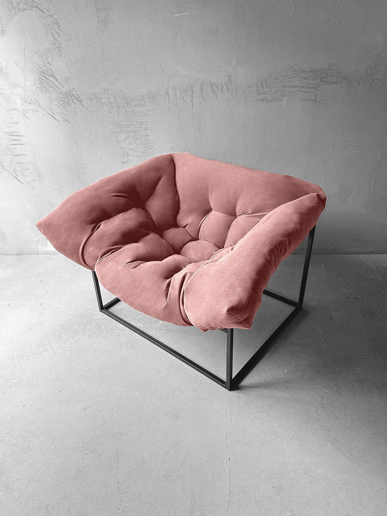 Кресло для отдыха Буффон велюр розовый