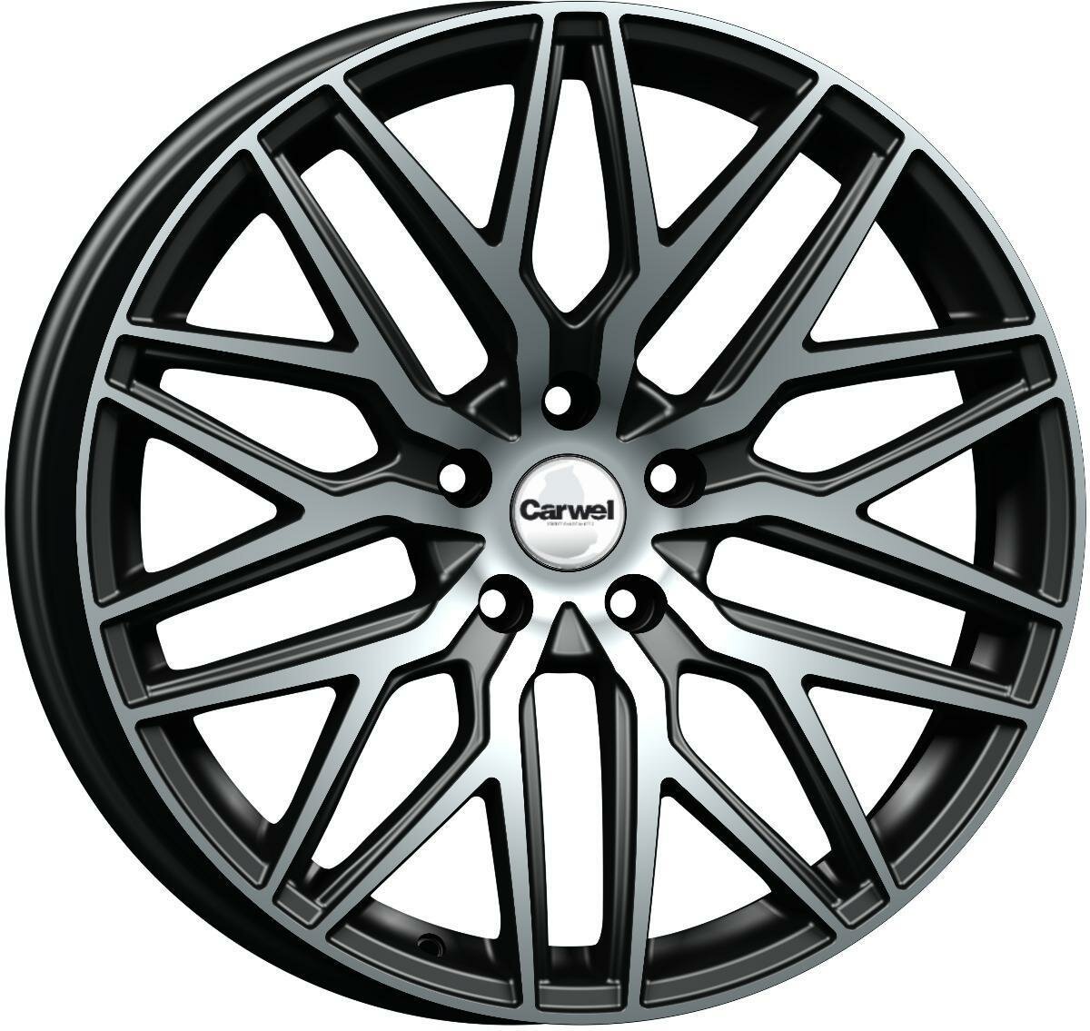 Диск автомобильный литой Carwel Ламза 226 20x8.5 5x130 et45 dia71.6 Чёрный глянцевый с полированной лицевой частью