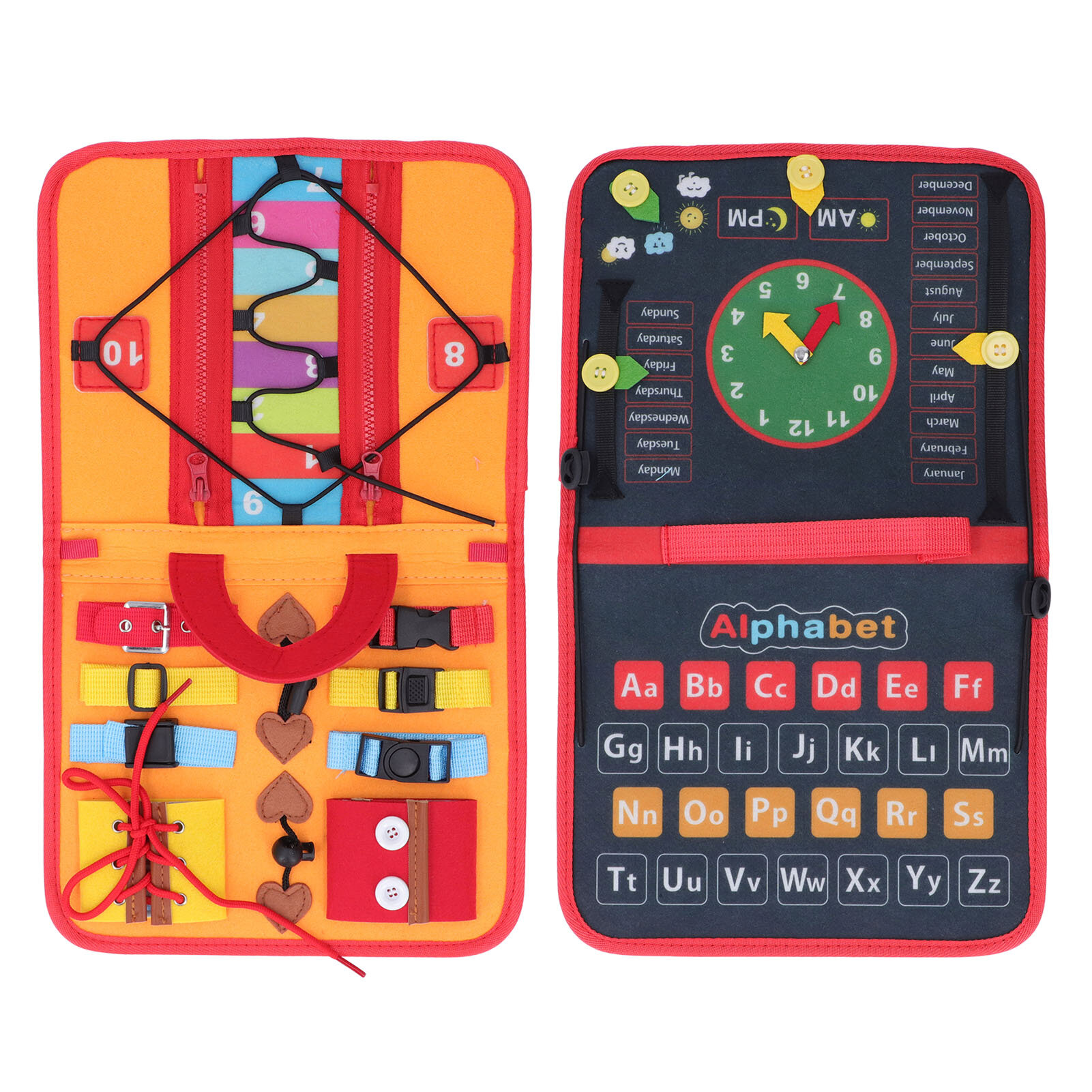 Развивающая доска для малышей Felt Busy Board: активные занятия для обучения и сенсорного развития, безопасный материал для детей