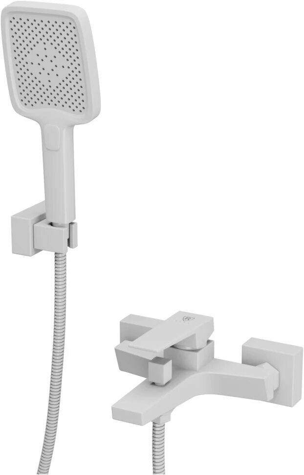 Смеситель для ванны Rush Thira TR3635-44White с душевым гарнитуром, белый матовый