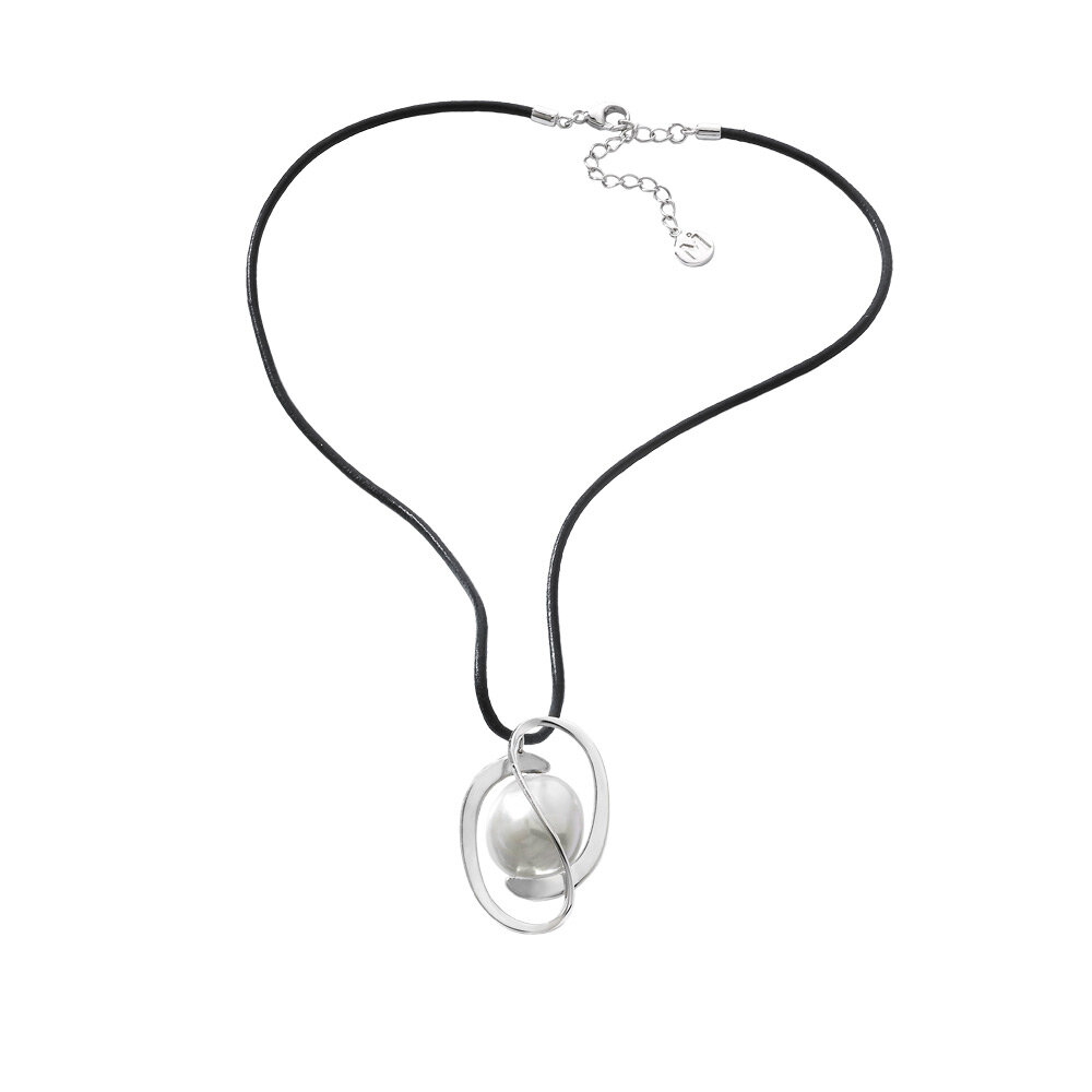 Колье, серебро, 925 проба, родирование, жемчуг