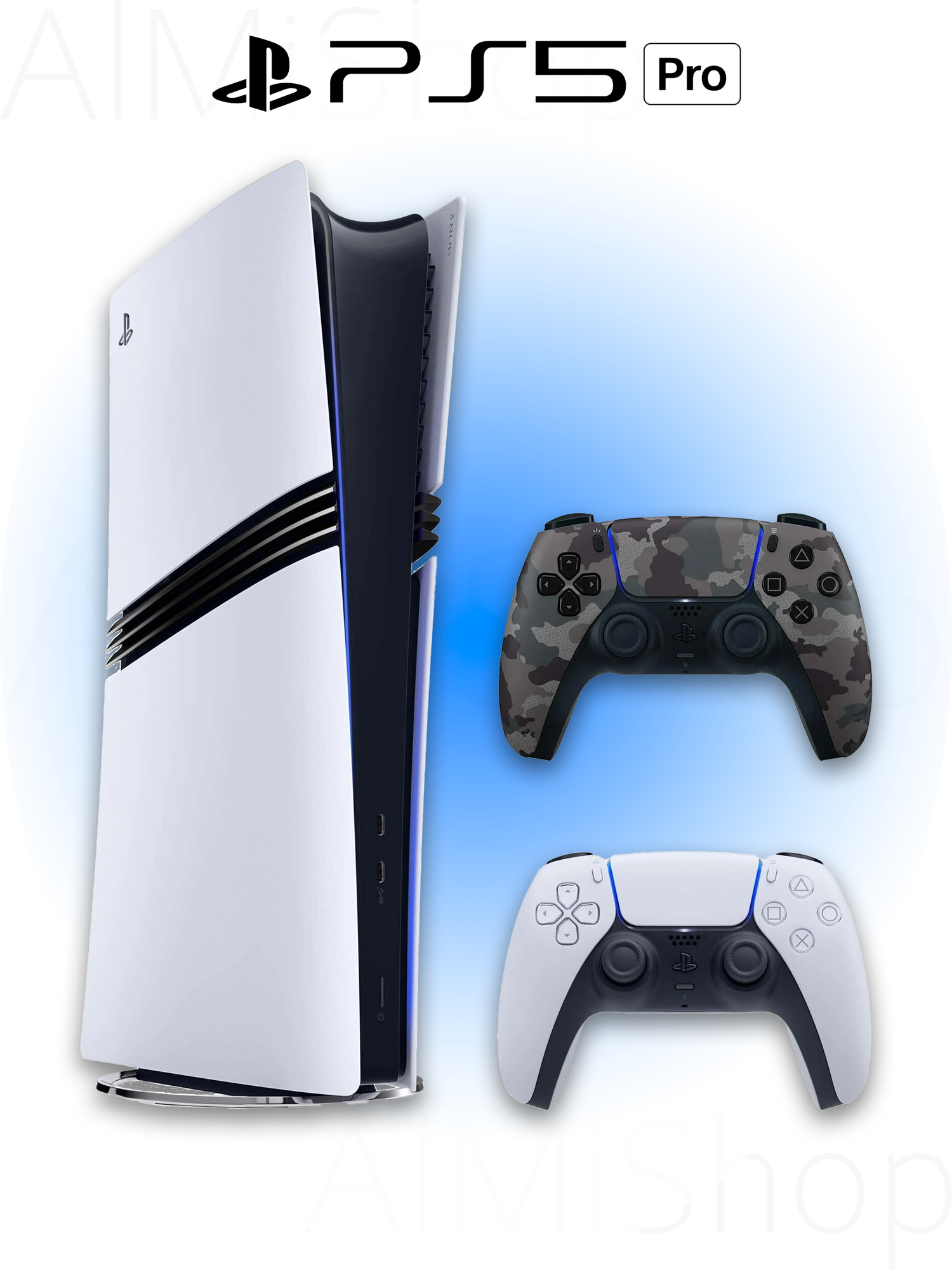 Игровая приставка Sony PlayStation 5 PRO (Digital) (без дисковода) + 2-й геймпад (камуфляжный, Camouflage Gray)