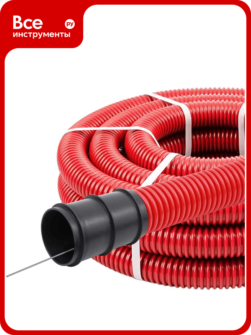 Гофра для кабеля TDM ELECTRIC двустенная 90мм ПНД с зондом 50 метров красная SQ0413-5090, м/уп