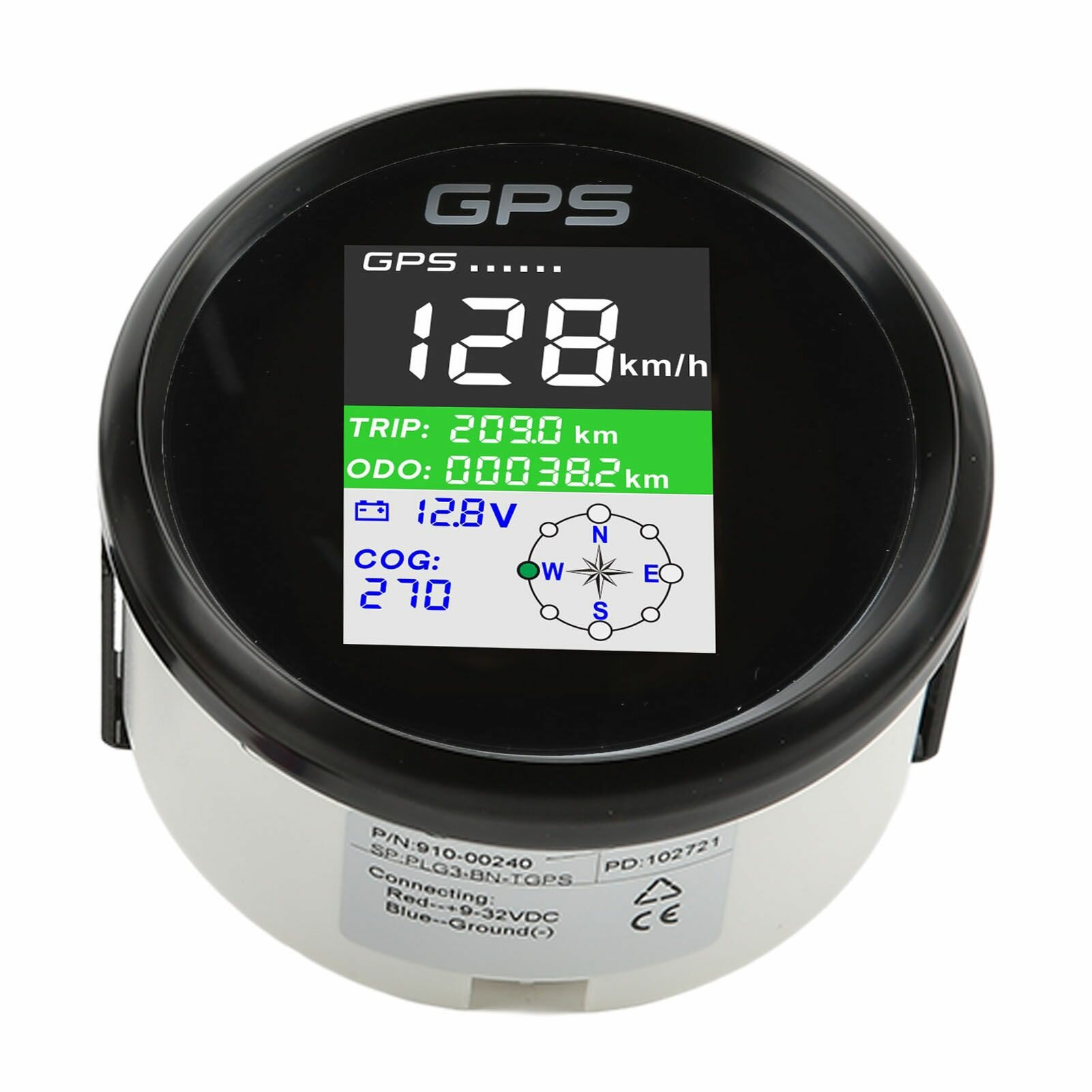 GPS спидометр 85mm с TFT экраном, IP67 водонепроницаемый, универсальный для автомобилей, мотоциклов и лодок, черный циферблат