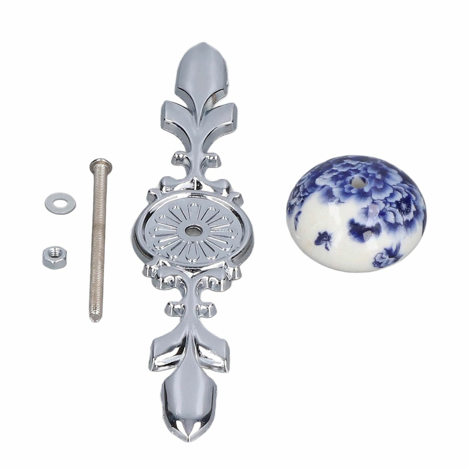 2 шт./компл, керамическая ручка для шкафа, современный простой стиль, ручная роспись, керамические ручки для шкафа, 1060D, пион, синий и белый фарфор