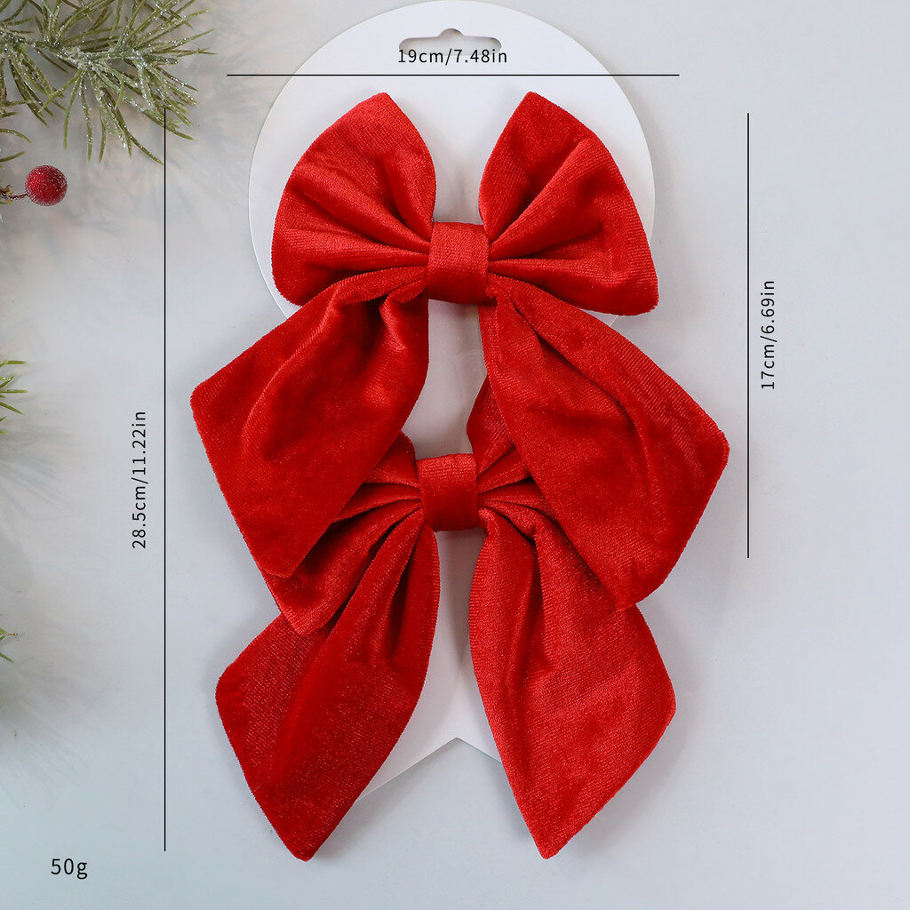 Ёлочный украшение в виде бархатной бабочки европейский стиль с подарочной коробкой 2 шт красный