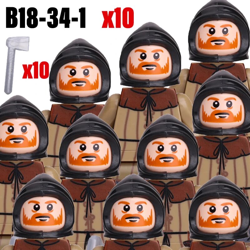 BRICKPANDA Средневековые головы для LEGO, 10 шт, B18-34-1