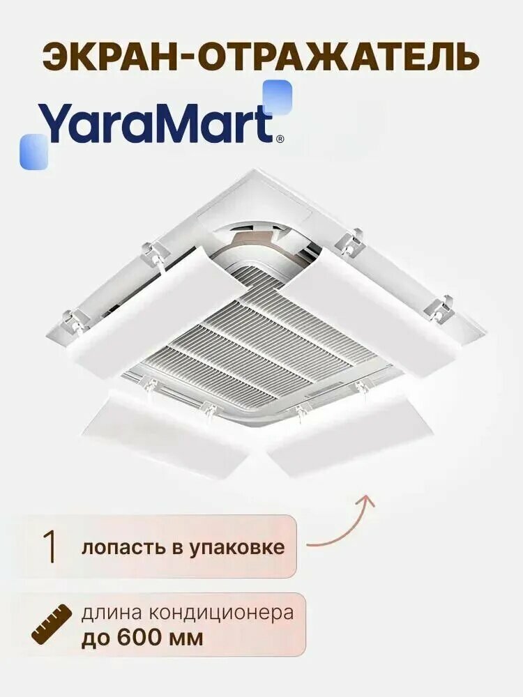 Отражающий экран кассетного кондиционера (600 мм)Отражающий экран кассетного кондиционера (600 мм) равномерно