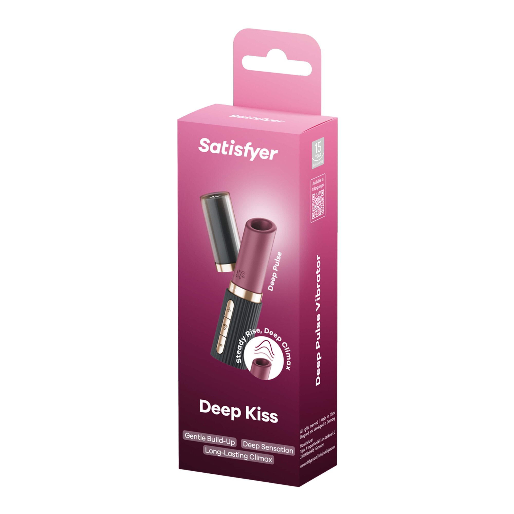 Стимулятор Satisfyer Deep Kiss, бесконтактная глубокая импульсная стимуляция, черный