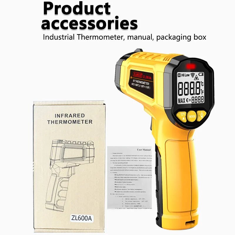Инфракрасный термометр ZL380A -50~600℃