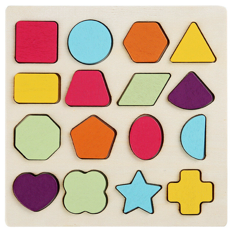 Wooden montessori shape and alphabet blocks for kids educational play and recognition shape