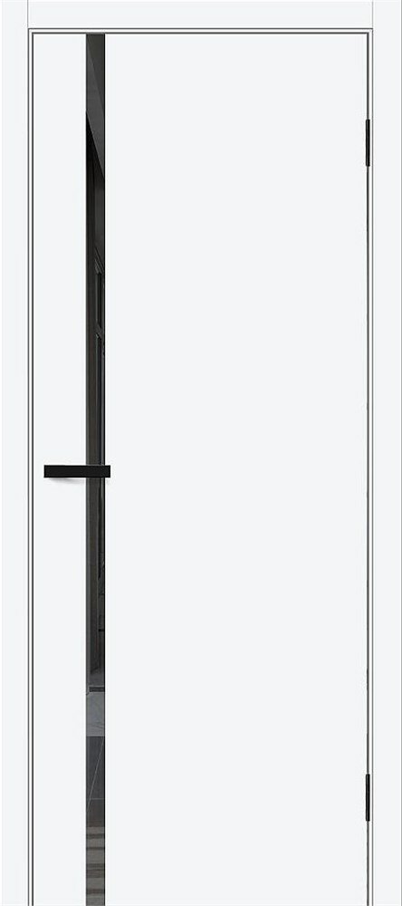 BRAVO Межкомнатная дверь 200*70, Браво-0.40 П, White Silk / Mirox Grey , ПЭТ 200*70 White Silk