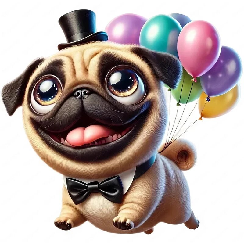 QT638 # Причудливые мопсы, 1 шт, наклейки на унитаз, съемная наклейка на стену, многоразовая виниловая наклейка на автомобиль для крышки унитаза, декор для ванной комнаты