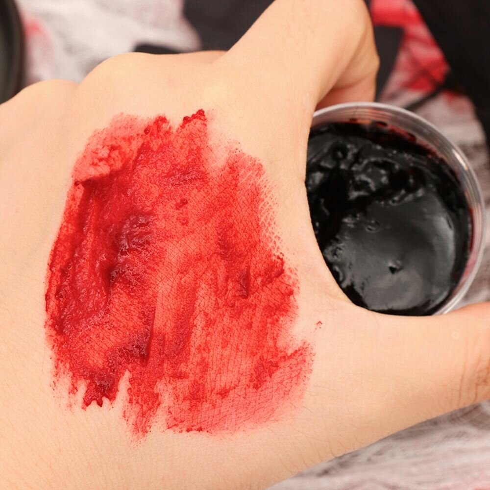 Искусственная кровь для грима, лица на Хэллоуин / Краска красная бутафорская, аквагрим