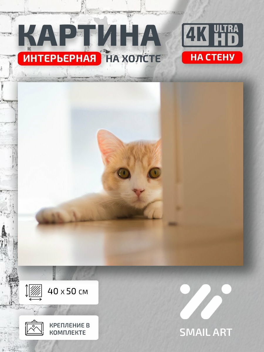 Картина на холсте интерьерная 40 на 50 на стену Угла Animal для гостиной animal style декор