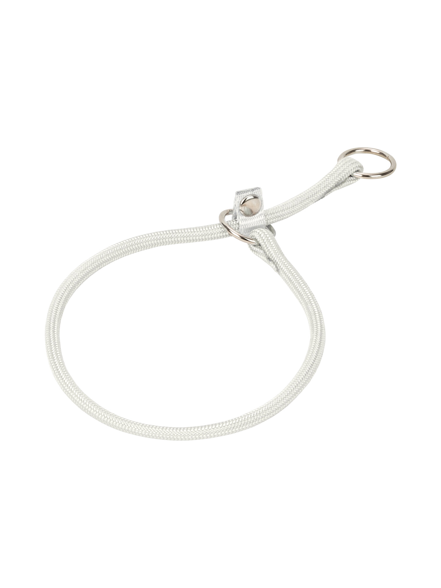 Ошейник удавка для собак ZooOne с 2-я кольцами, круглый, 6мм * 35см, белый