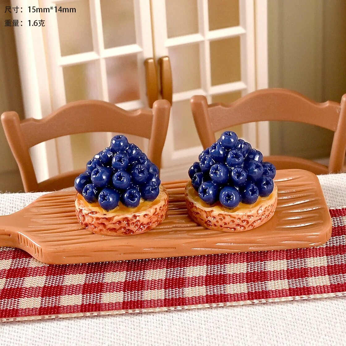 Мини тортики с черникой из смолы, 2 шт, Синий, 10