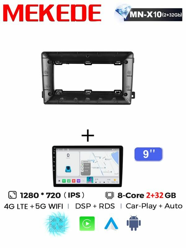 Магнитола 9" Mekede MN X10 Pro 2/32 Gb Ford C-MAX 2003-2010 0 din carplay
