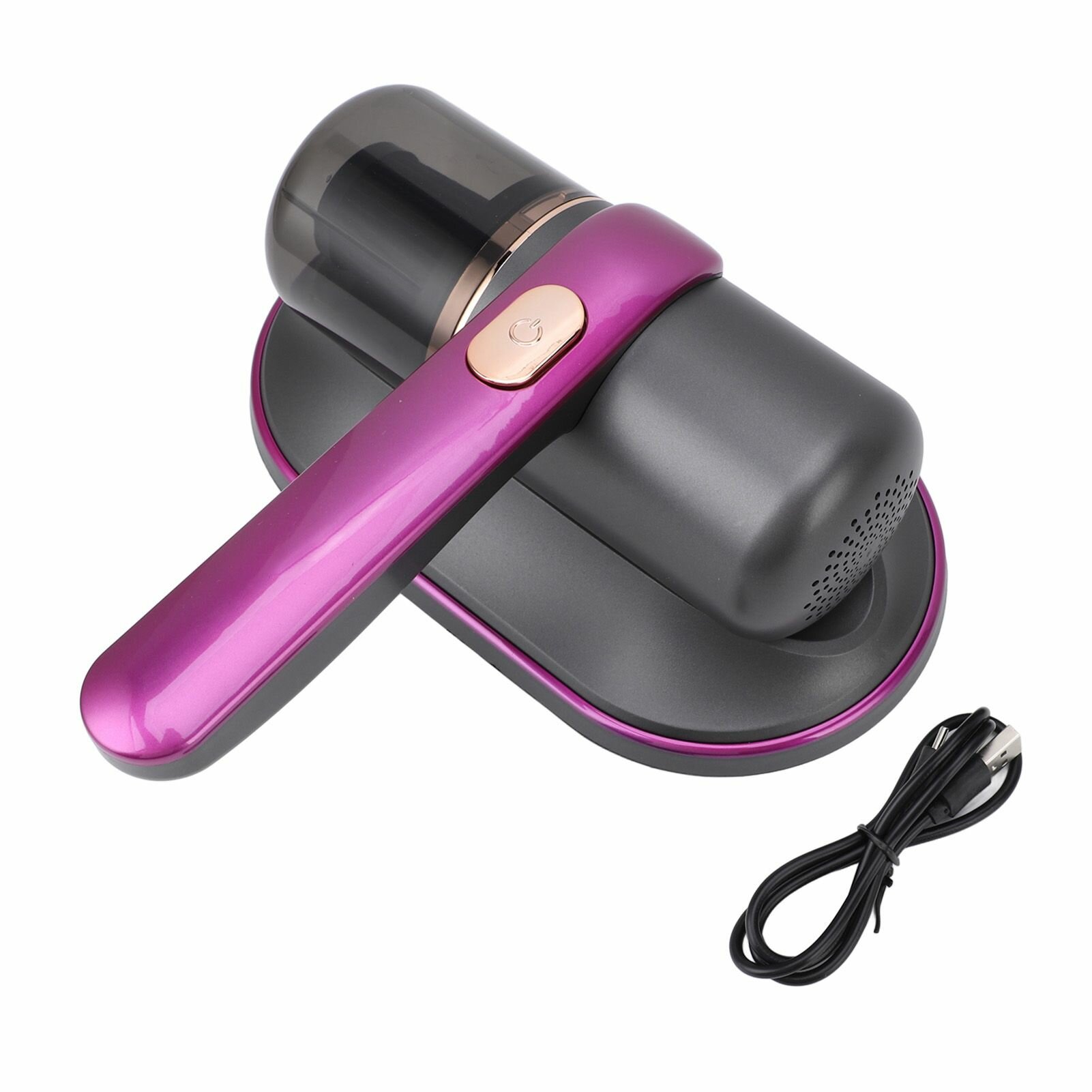 Пылесос для кровати, фиолетовый, беспроводной, высокоэффективный, с 2 скоростями всасывания, с отсоединяемым пылесборником объемом 185 мл