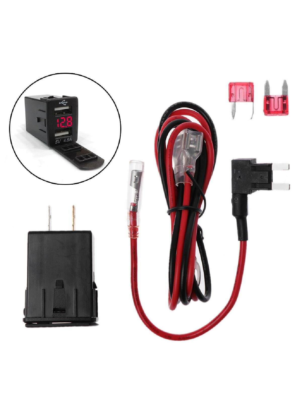 Автомобильное зарядное устройство с двойным USB 12 В-24 В, 2-портовый адаптер, розетка для зарядки на панели