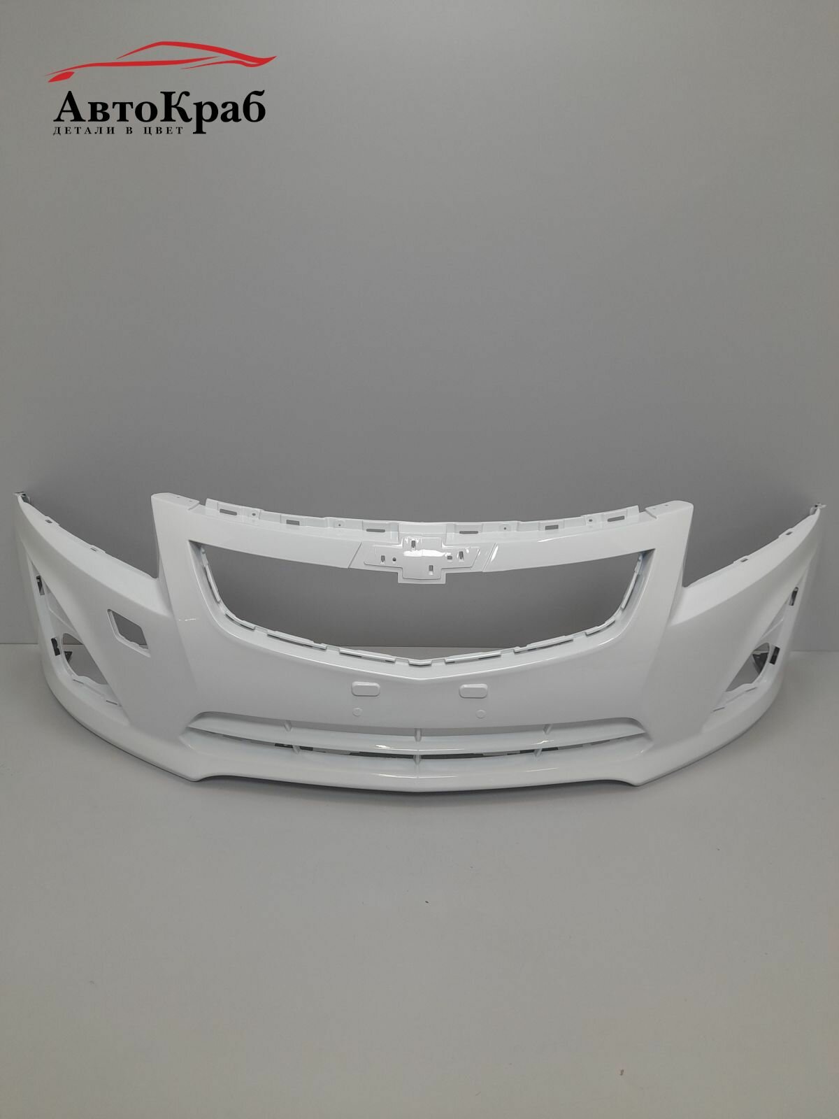 Бампер передний в цвет для Шевроле Круз рестайлинг 2012 - 2015 г. GAZ - белый