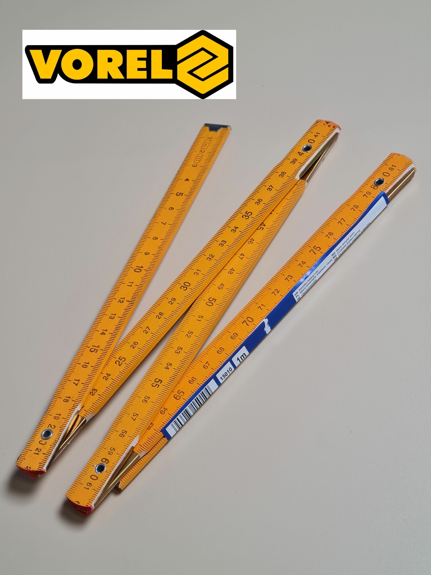 Метр складной деревянный 1 м, VOREL 15010