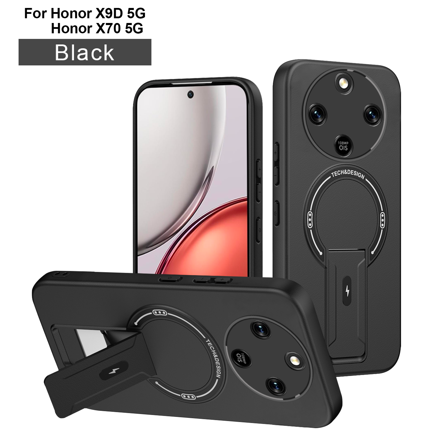Чехол для Honor X9d / Honor X70 / Хонор Х9d / Хонор икс70, полупрозрачный, чехол-кардиомонитор, поликарбонат (PC), защита камеры, ударопрочный, встроенная подставка, усиленные углы, Honor, Honor X9d