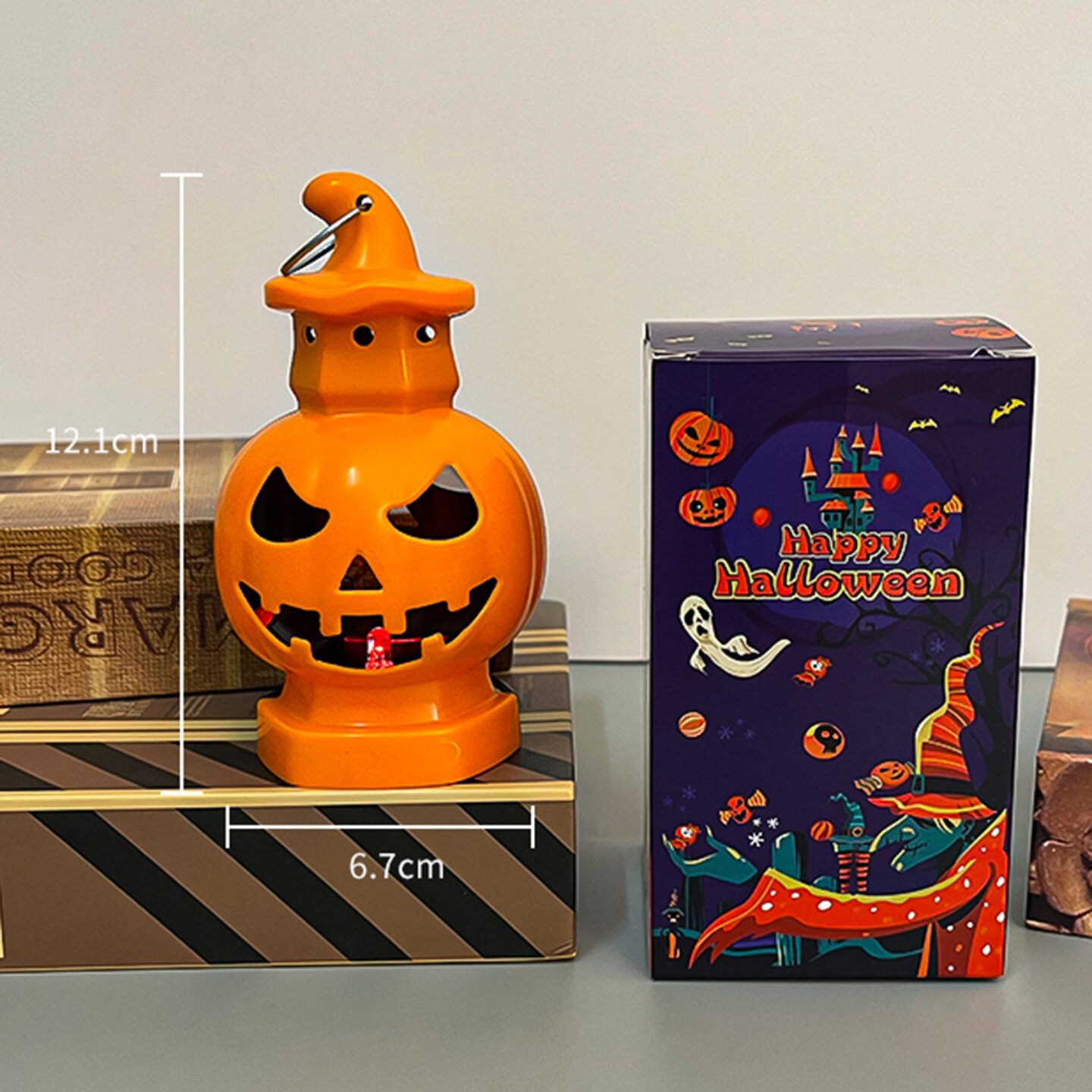 Тыквенный фонарь на Хэллоуин, ручной светильник в виде замка, светящийся тыквенный фонарь для детей, праздничное украшение, декоративный светильник