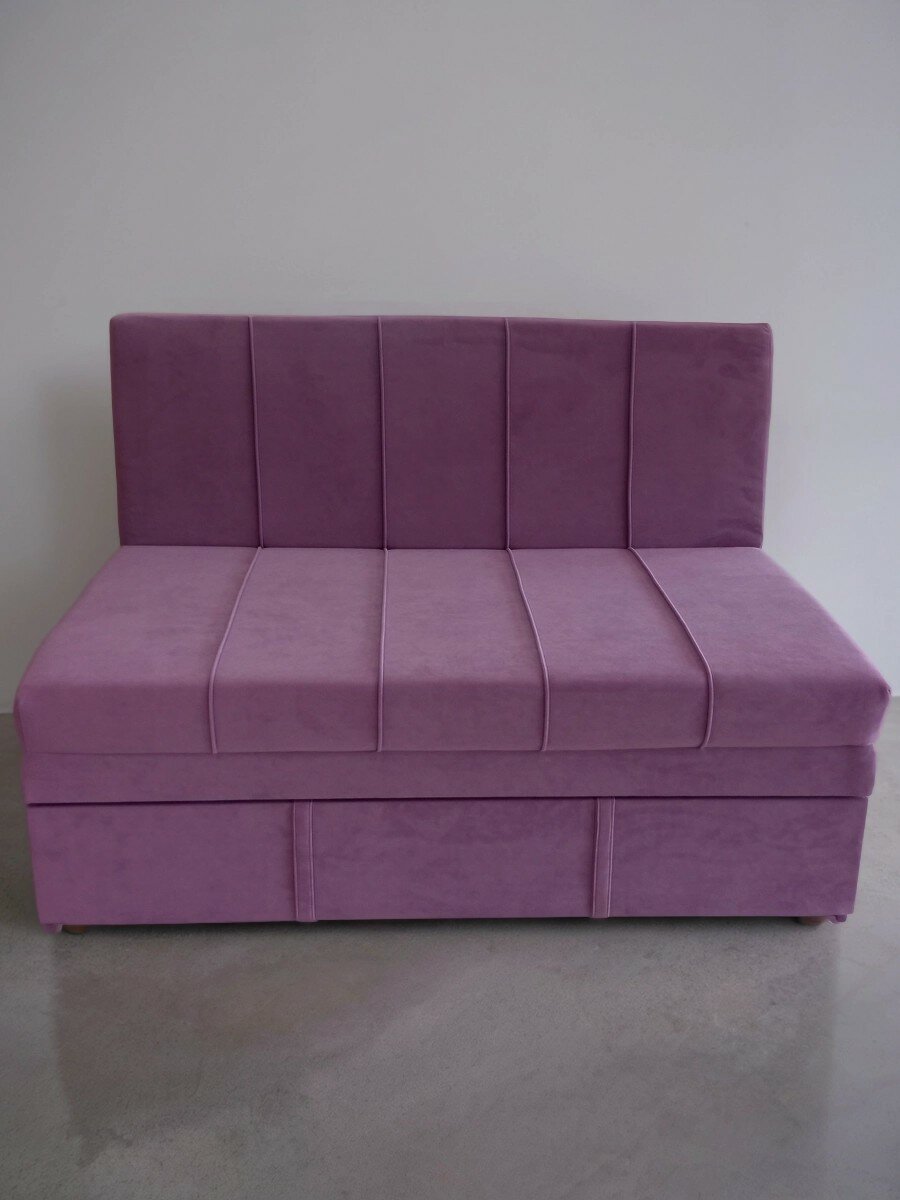 Диван-кровать StylChairs Сёма, ширина 110 см, без подлокотников, велюр фиолетовый