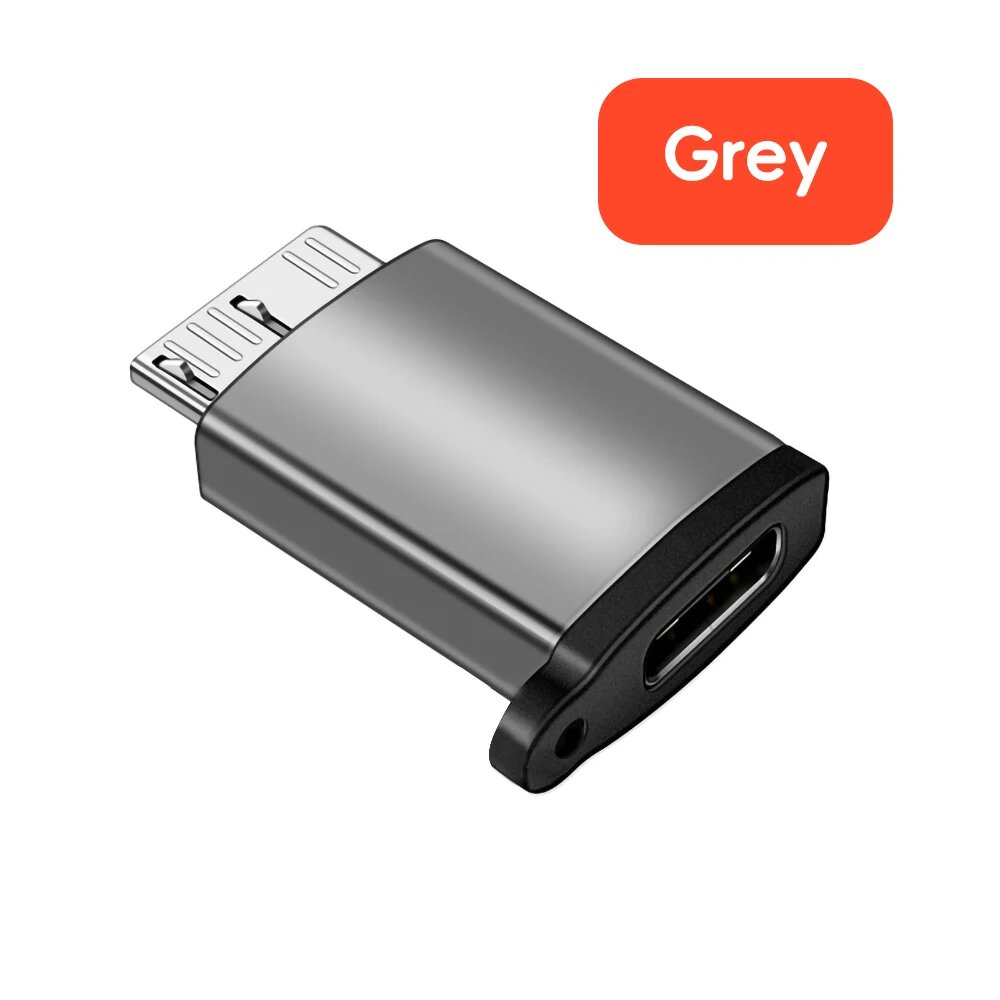 Переходник Micro B USB C 3.0 «папа» на «мама» типа C Разъем USB3.0 Micro B для внешнего жесткого диска Кабель-адаптер HDD серый