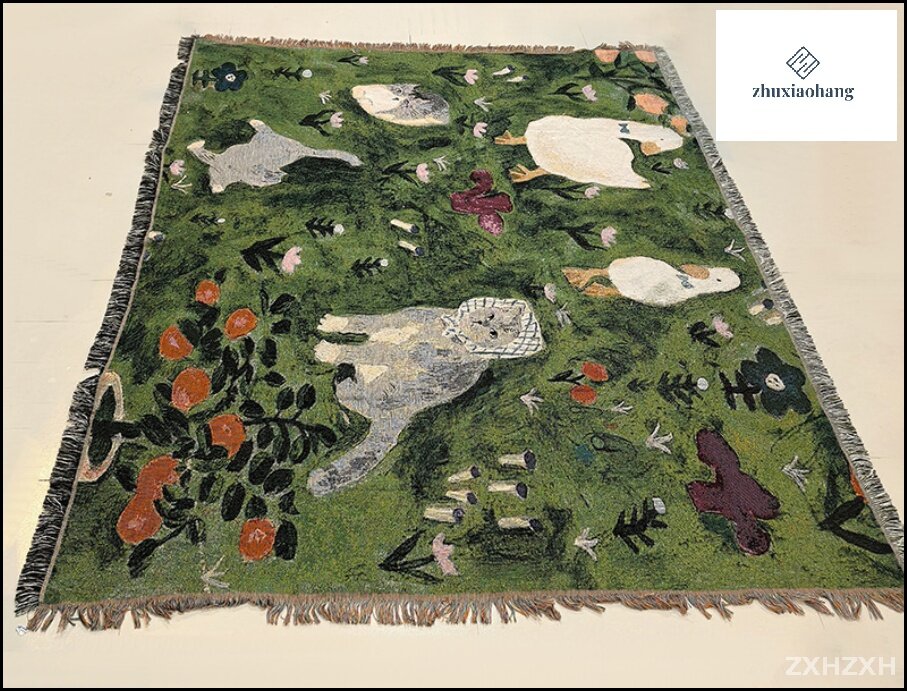 Эксклюзивный плед INS 220x160 см из флизелина с кисточками и натуральной пряжей