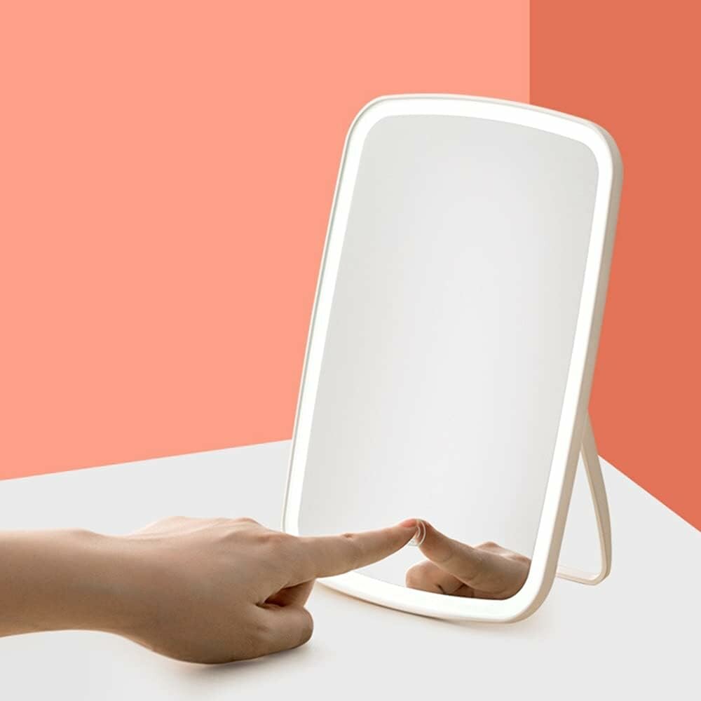 Настольное зеркало для макияжа косметическое, с подсветкой, сенсорное управление, 21x15 см