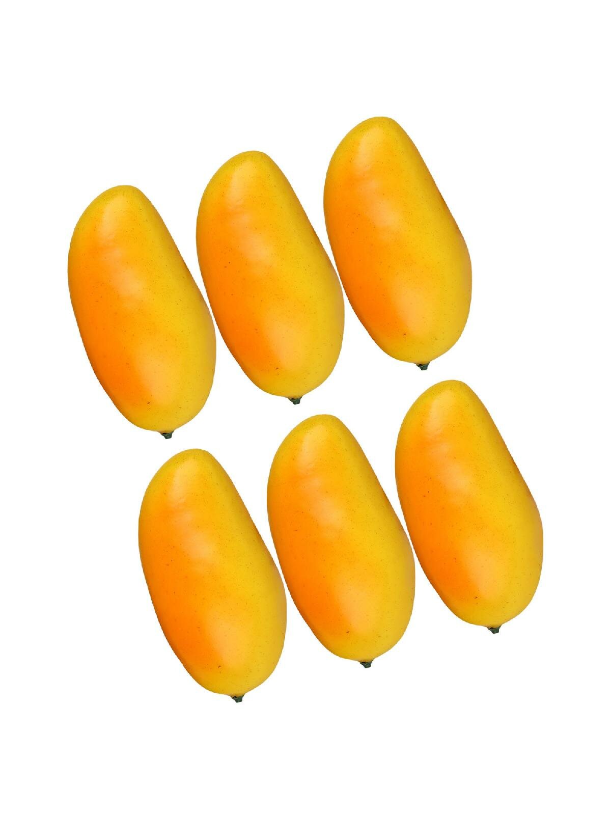 Набор из 6 искусственных манго для украшения кухни и домашнего декора