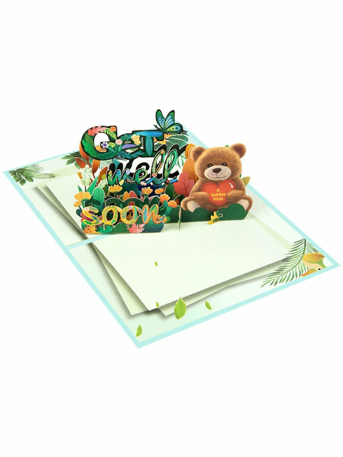 Всплывающие 3D поздравительные открытки на тему медведя GetWellSoon с конвертом