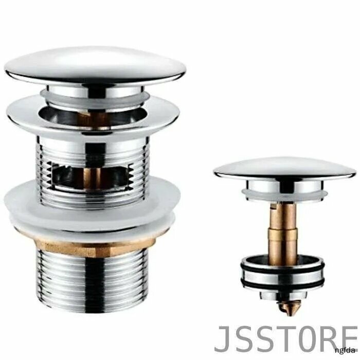 Донный клапан с переливом и сеточкой Ledeme L65-1 хром, латунь