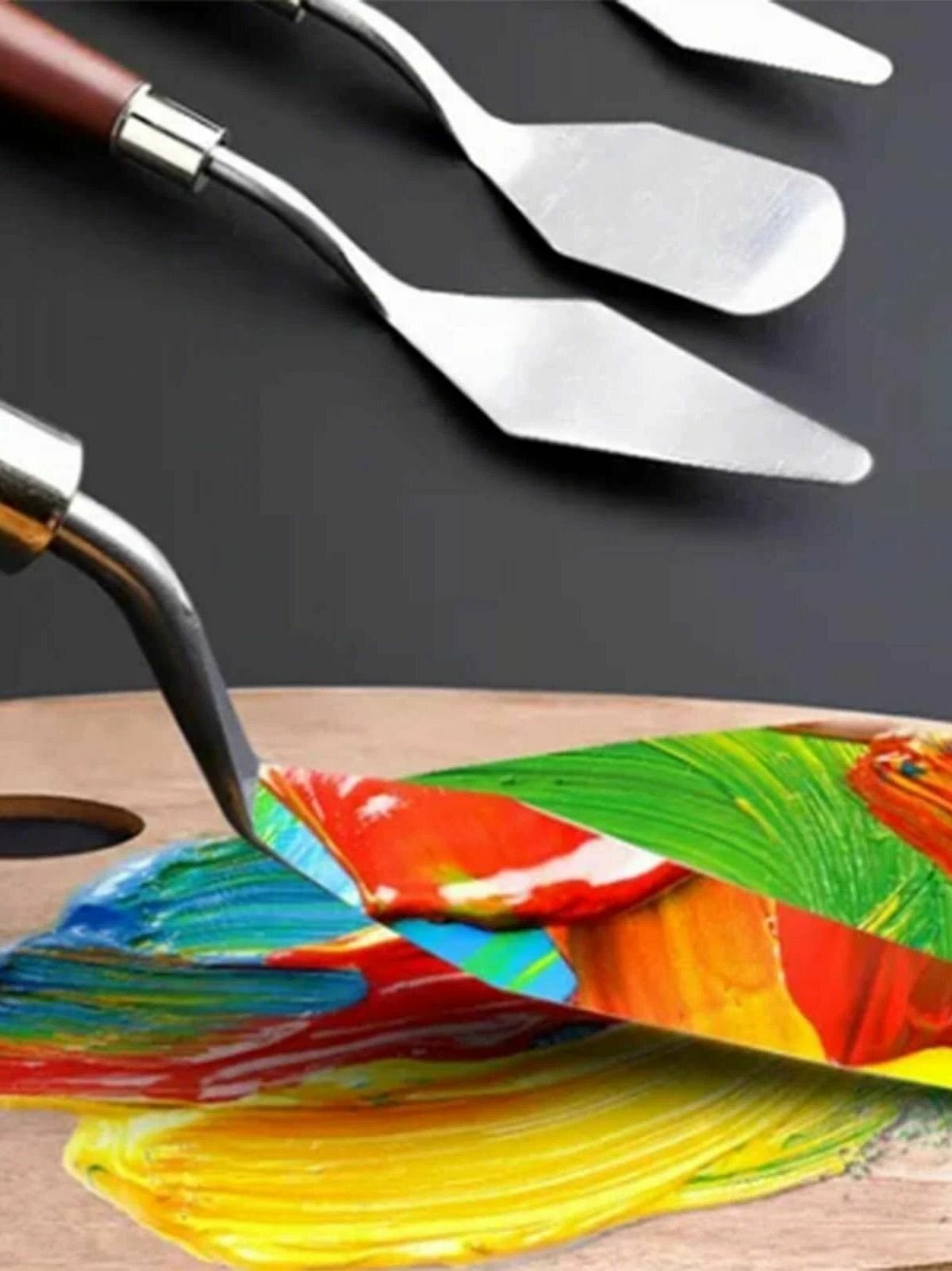 Набор мастихинов, 5 шт, деревянные ручки