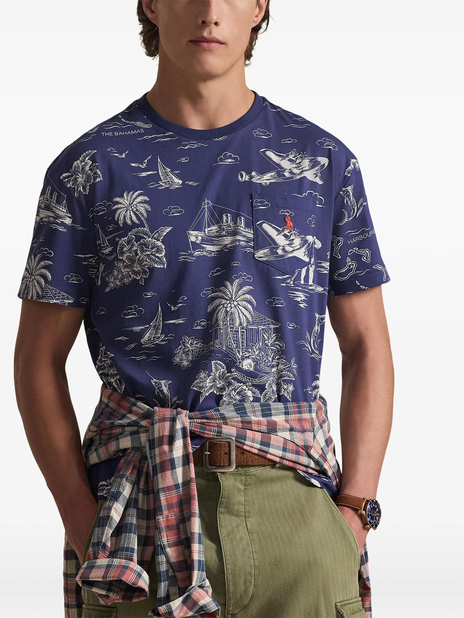 Футболка Polo Ralph Lauren, размер 2XL, cиний — фото 1