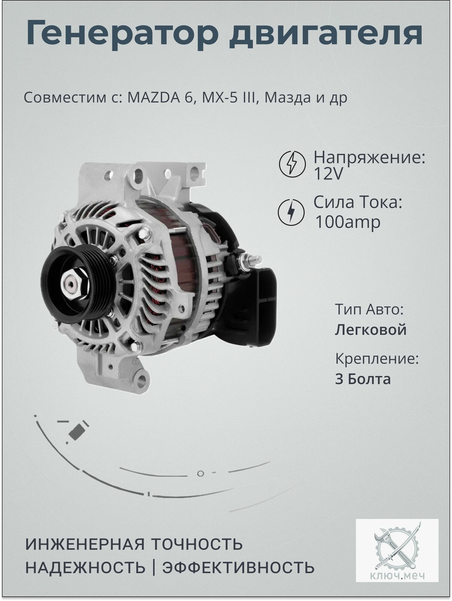 Генератор для MAZDA 6, MX-5 III, Мазда