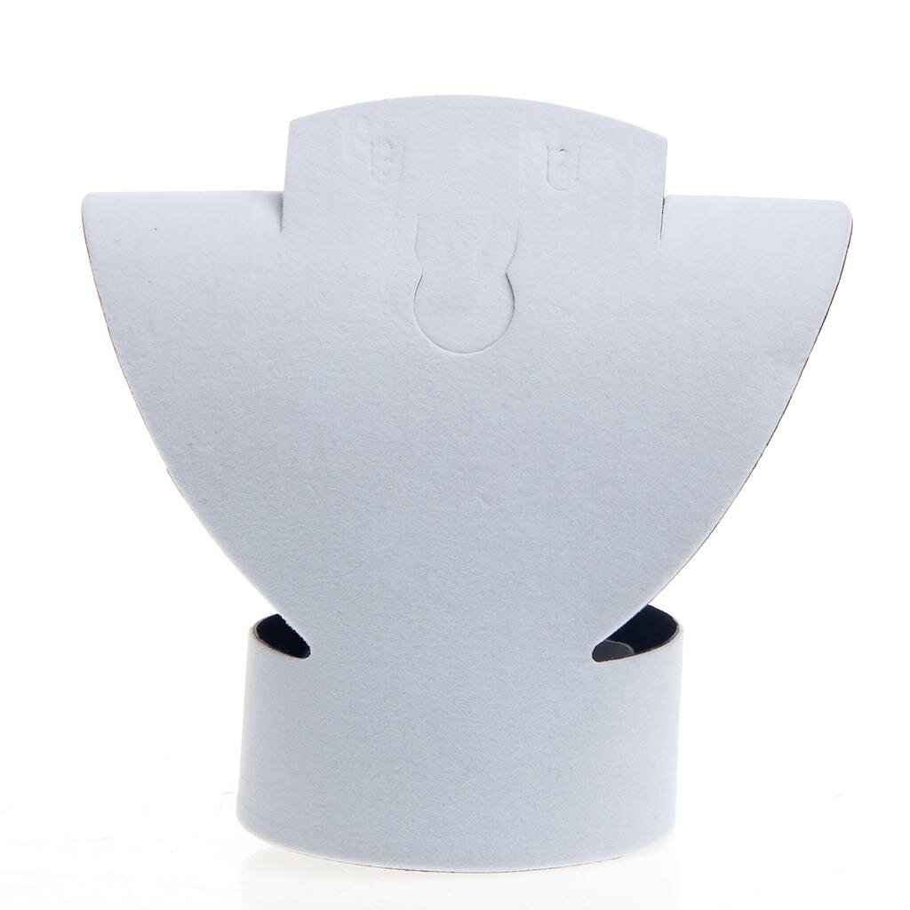 Черно-белая бархатная стойка для сережек и ожерелий, Белый - S