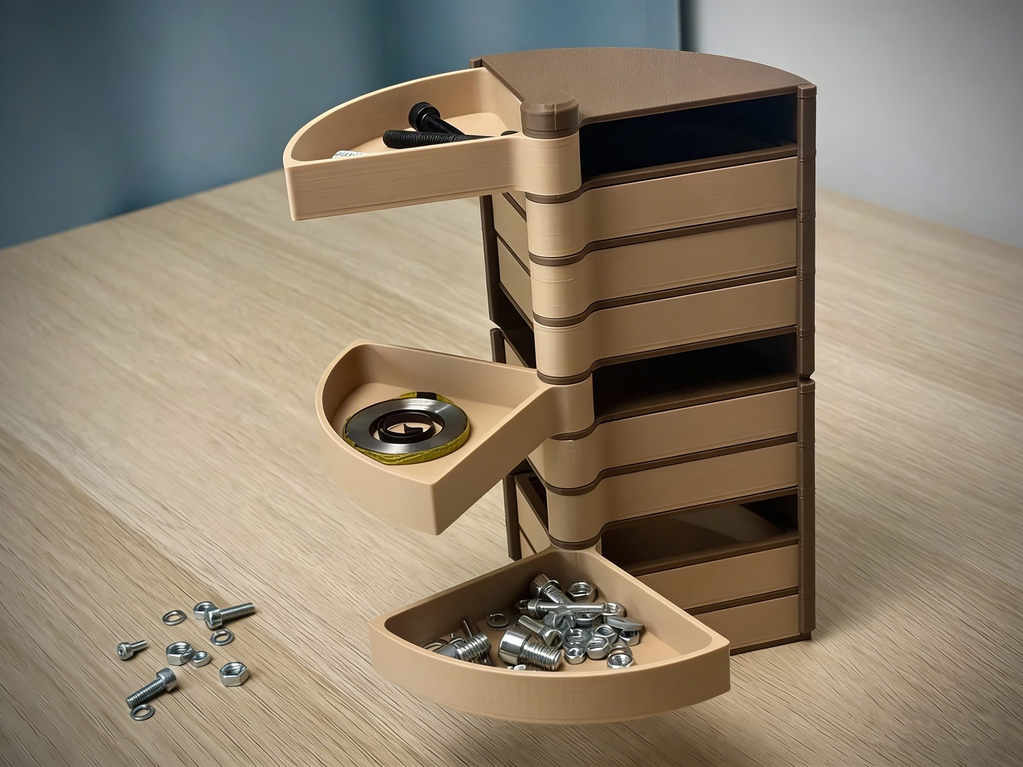 Стеклаемый модульный органайзер для мелочей (винты, гайки), модульная система, 3D-печать, PET/PLA