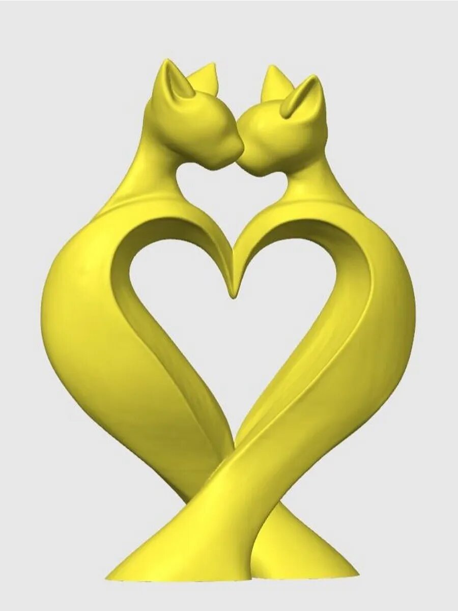 Валентинка-коты, для любимых(10см, золотой)v11