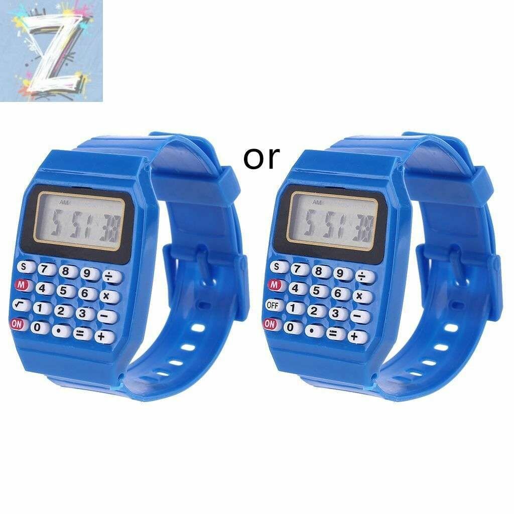 Детские мультяшные часы-калькулятор, синие