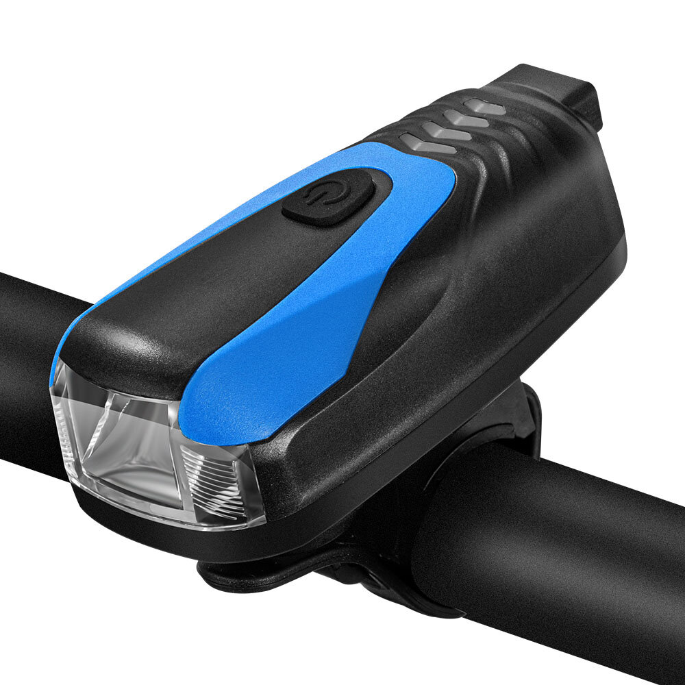 USB Bike Light 250 Lumens с Horn, Bike Headlight, Cycling Equipment, Bike Front Light, Cycle Headlight, черный красный синий, XPE, ABS, IPX4, 120dB, 3.7V 1200mAh, 97*46.0*30mm, 100g, 1 USB Charging Cable, 1 Bracket, 1 Light, 1 Control Line