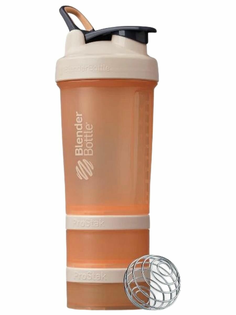 BlenderBottle, Шейкер спортивный + контейнер и таблетница, ProStak, цвет Peach (персиковый), 651 мл (22 унции)