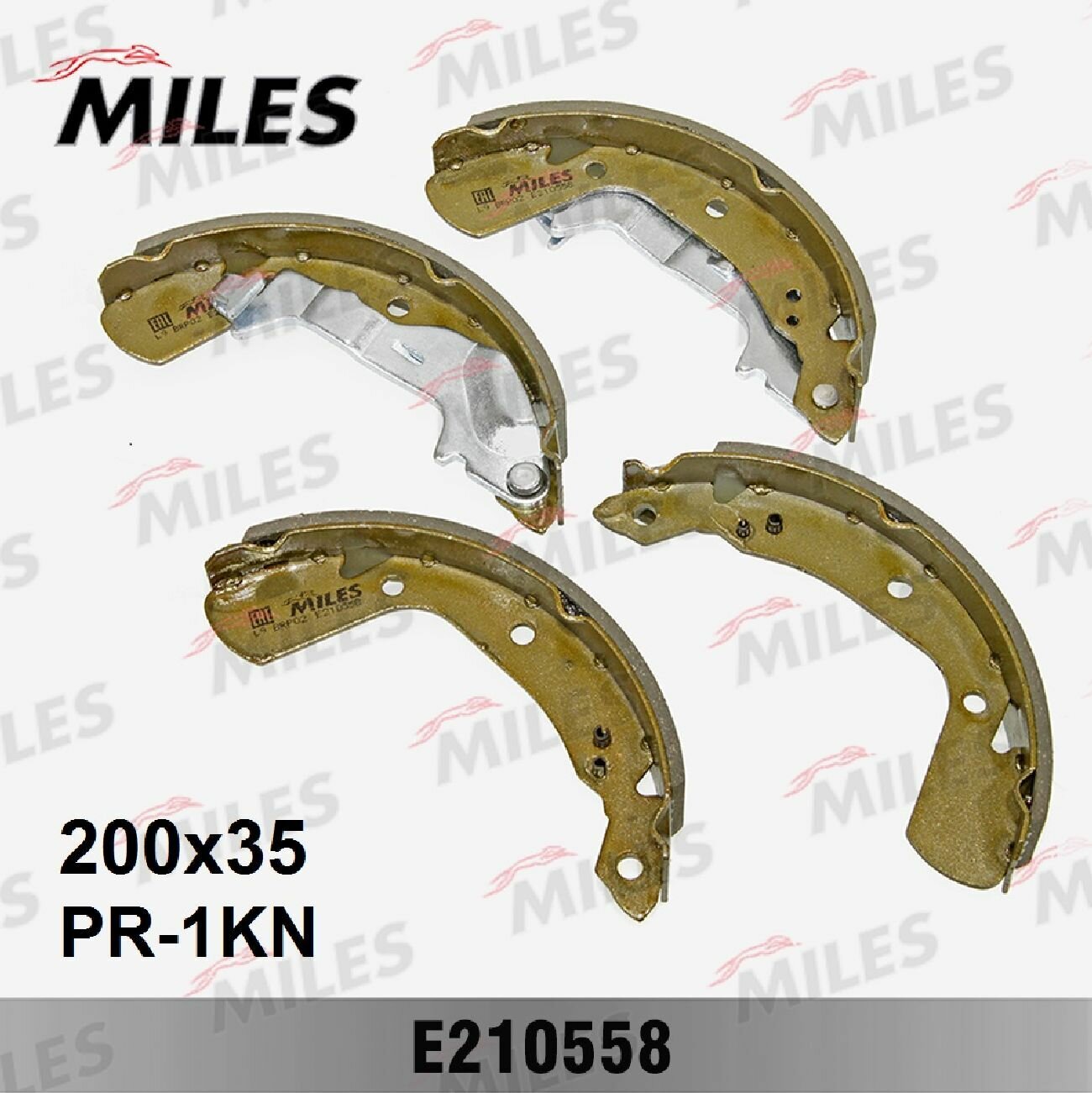 Тормозные колодки задние Miles E210558 для а/м SKODA FABIA 09-, RAPID 12-, POLO 10-14, 200x35
