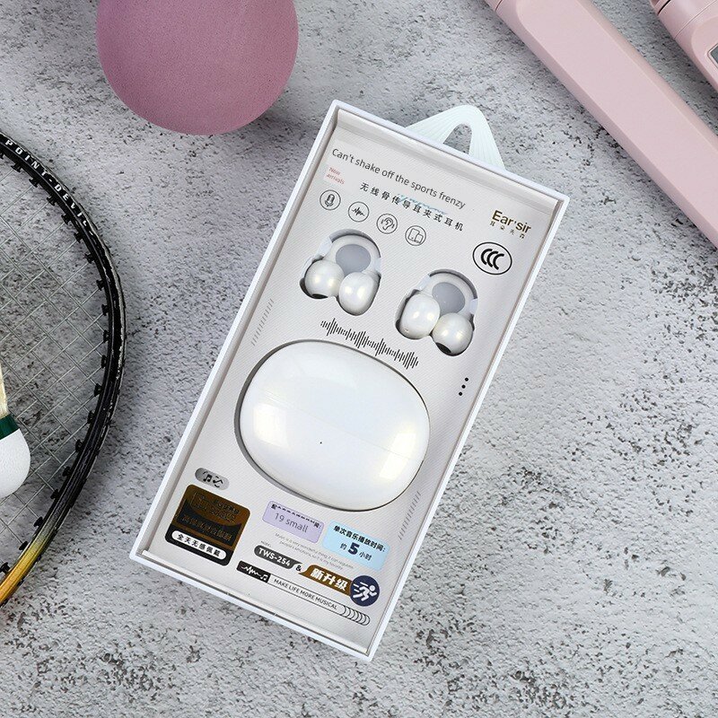 Спортивные беспроводные наушники TWS с костной проводимостью белые стерео Bluetooth наушники модель TWS-254
