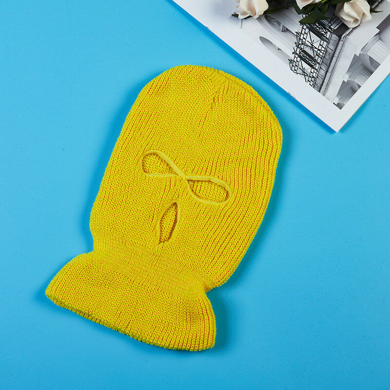 Зарядная маска для лица для зимних видов спорта с утепленной вязкой для велосипедистов и лыжников жёлтая